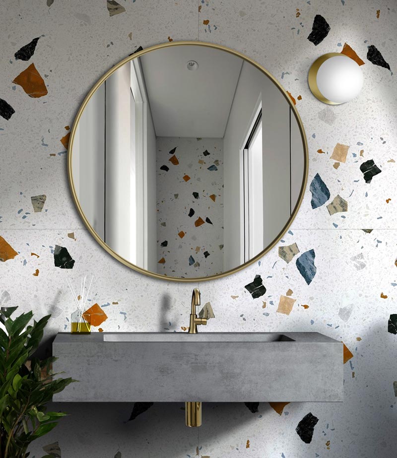Okrągle lustro skandynawskie Lustro Scandi Slim złote | GieraDesign