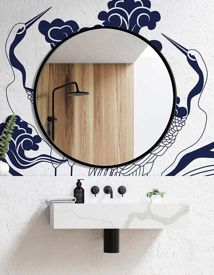 Lustro okrągłe Scandi w czarnej ramie | GieraDesign